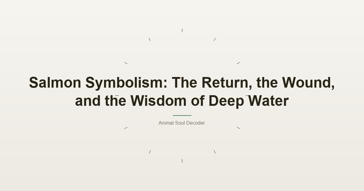 Salmon Symbolism: The Return, the Wound, and the Wisdom of Deep Water ...
